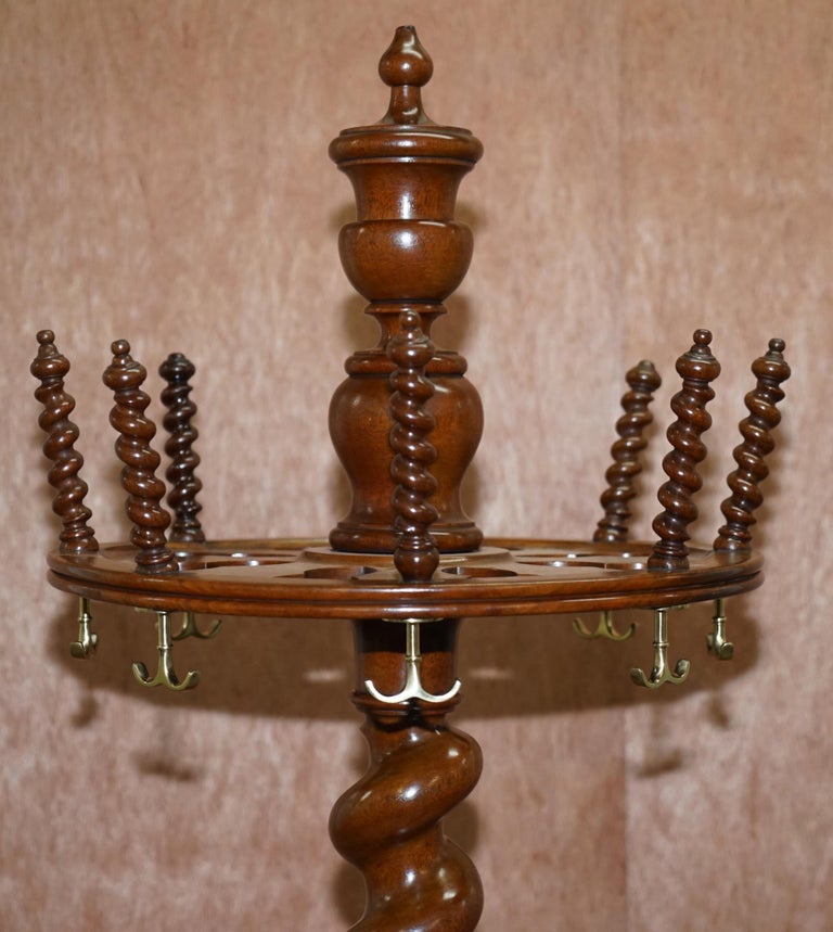 Restored 1860 Victorian French Walnut Revolving Coat Hat Umbrella Stand ...