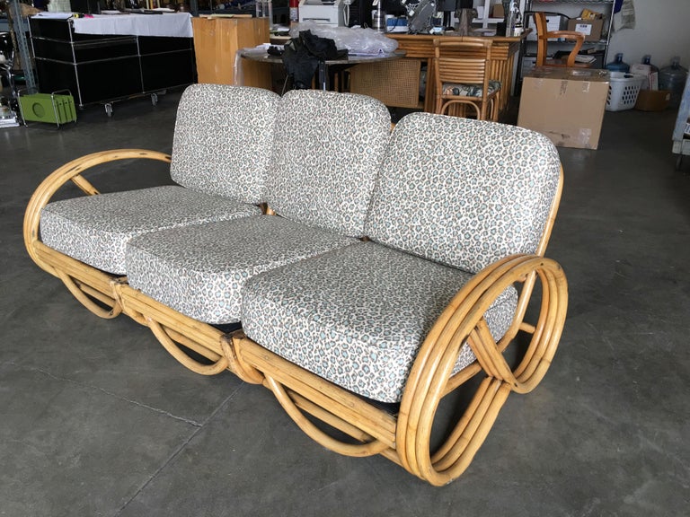 Restored 3/4 Round Pretzel Sofa Sectional with Arched Base at 1stDibs