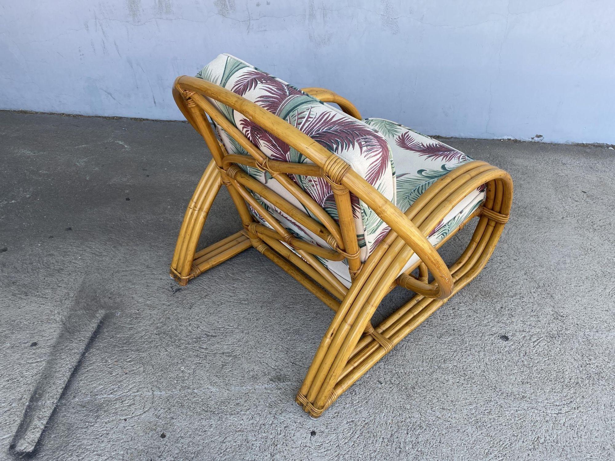 Restored Original Paul Frankl 3-Strand Half Moon Lounge Chair Cobra ...