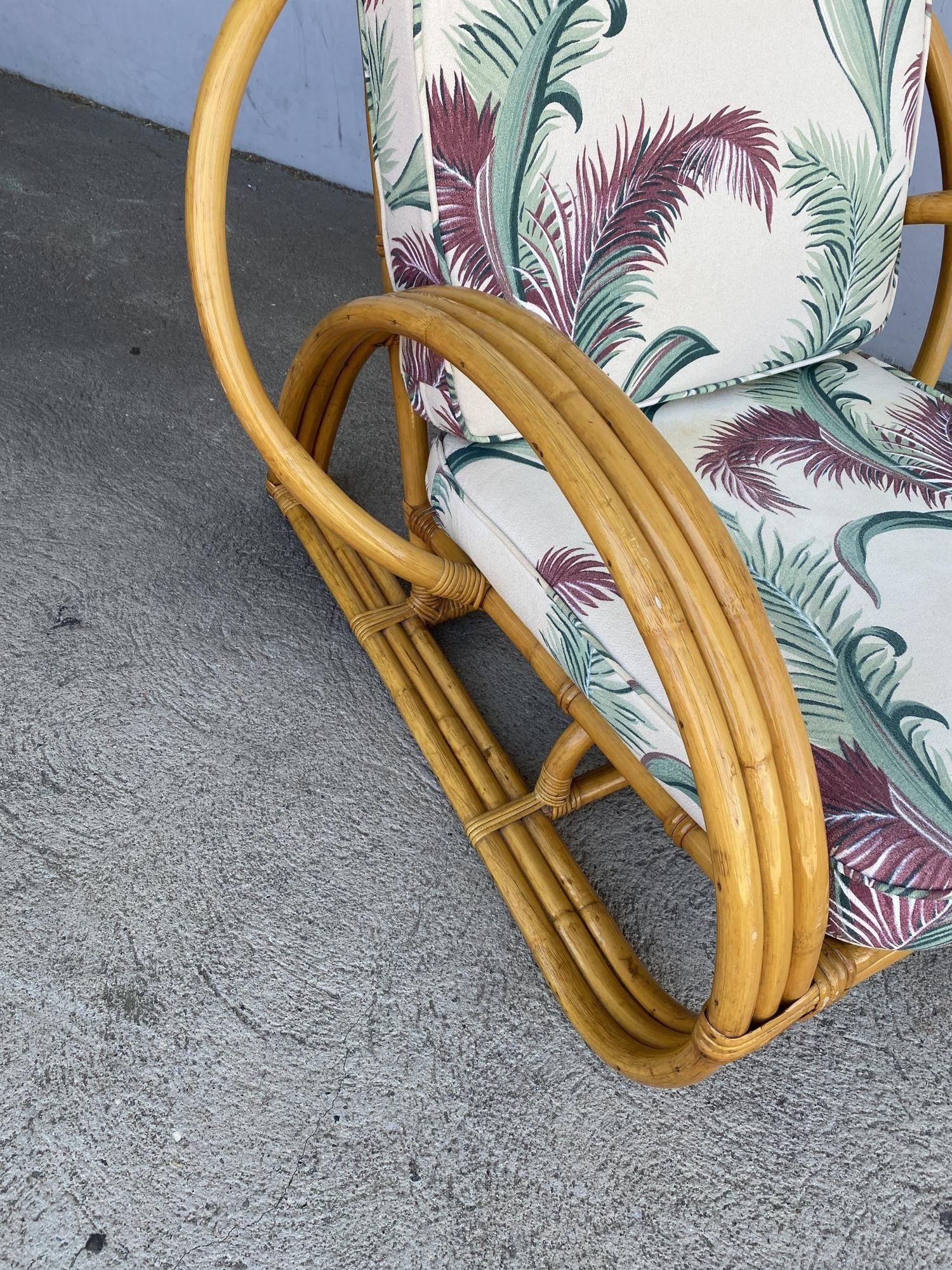 Restored Original Paul Frankl 3-Strand Half Moon Lounge Chair Cobra ...