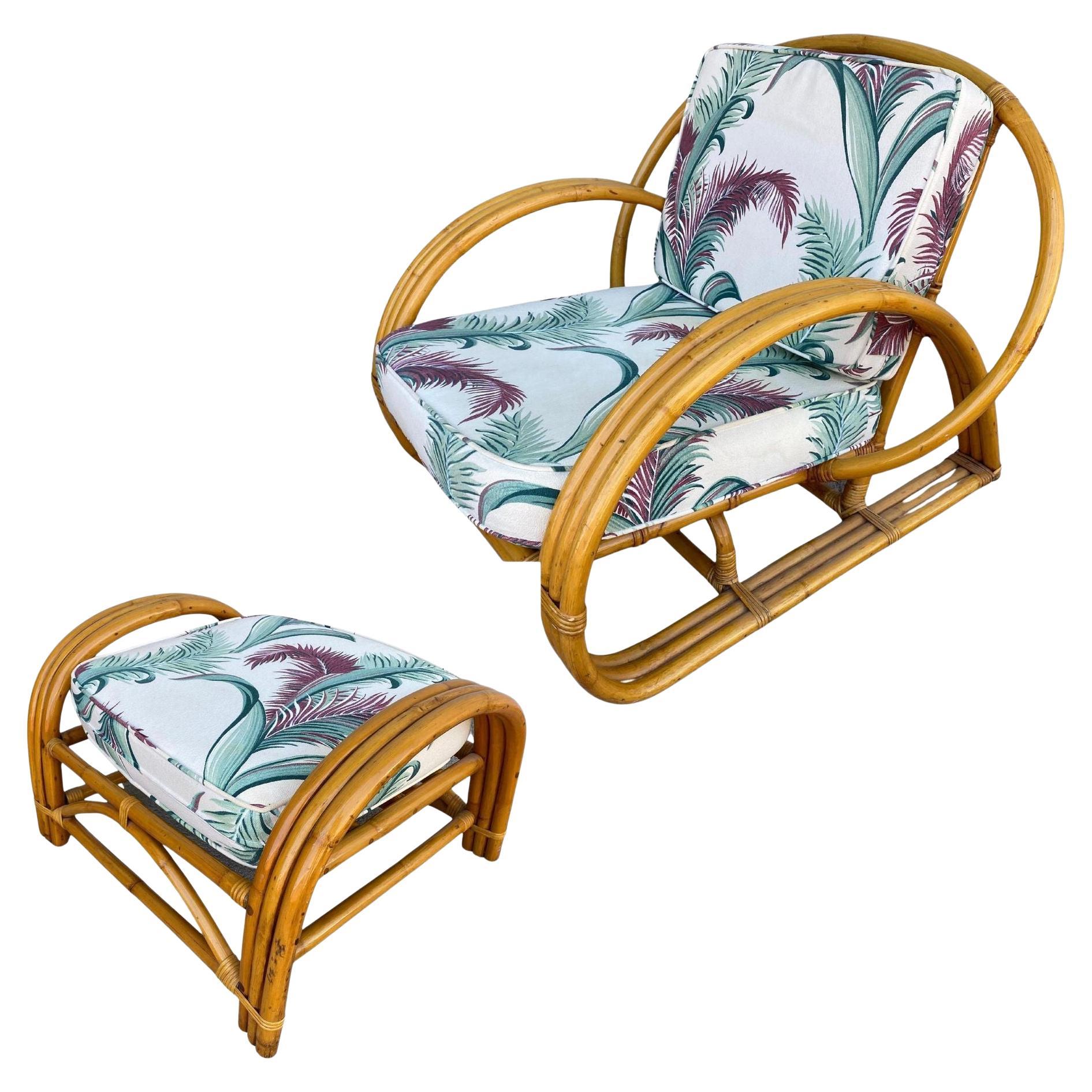 Restored Original Paul Frankl 3-Strand Half Moon Lounge Chair Cobra ...