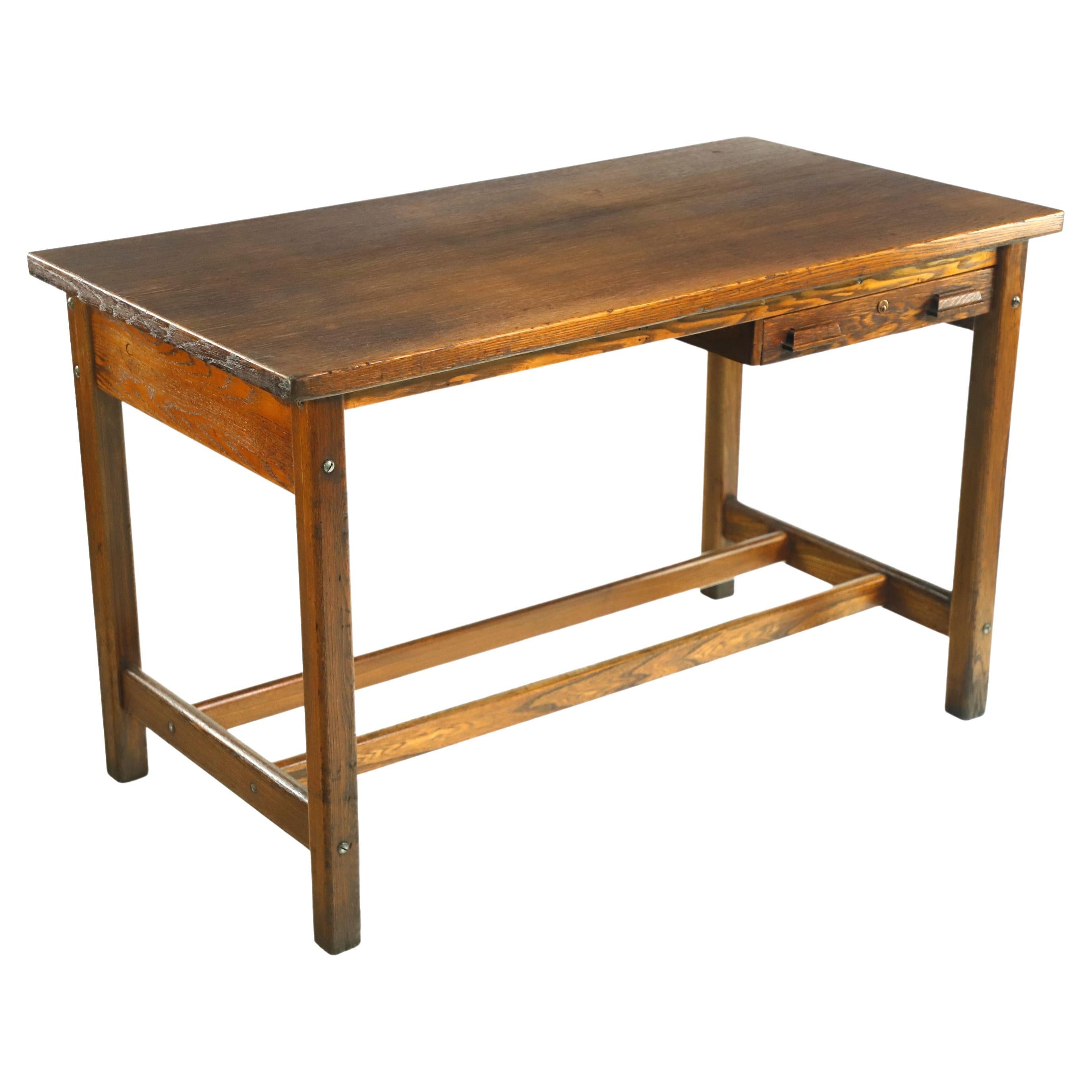 Solid Oak Drafting Table by Hamilton Manufacturing Co. W/ Pine Top For ...