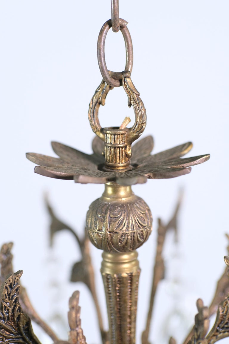 Restored 8 Arm Bronze Small Chandelier Dripping Crystals For Sale at ...