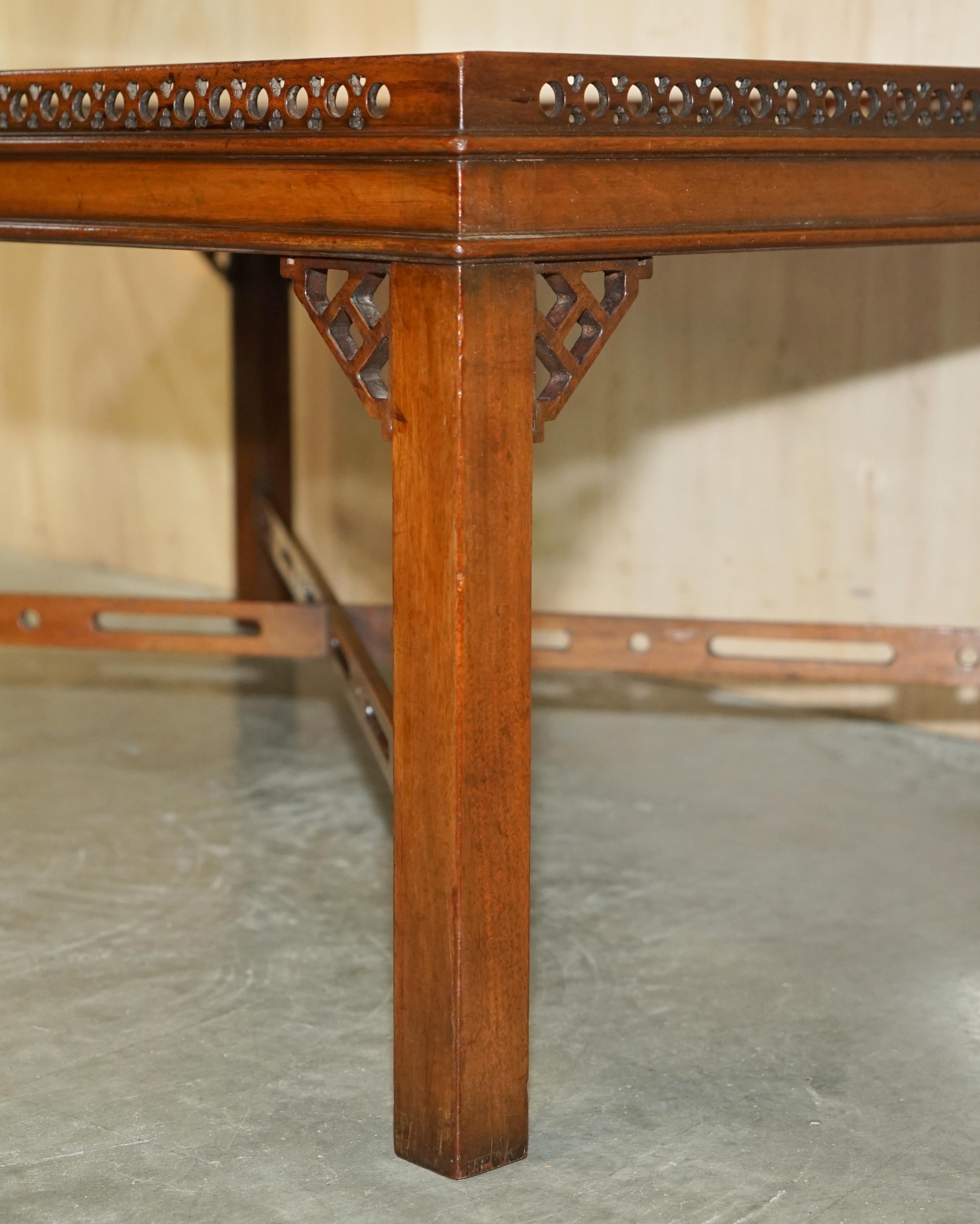 Restored Antique Hardwood Thomas Chippendale Large Fret Work Carved ...