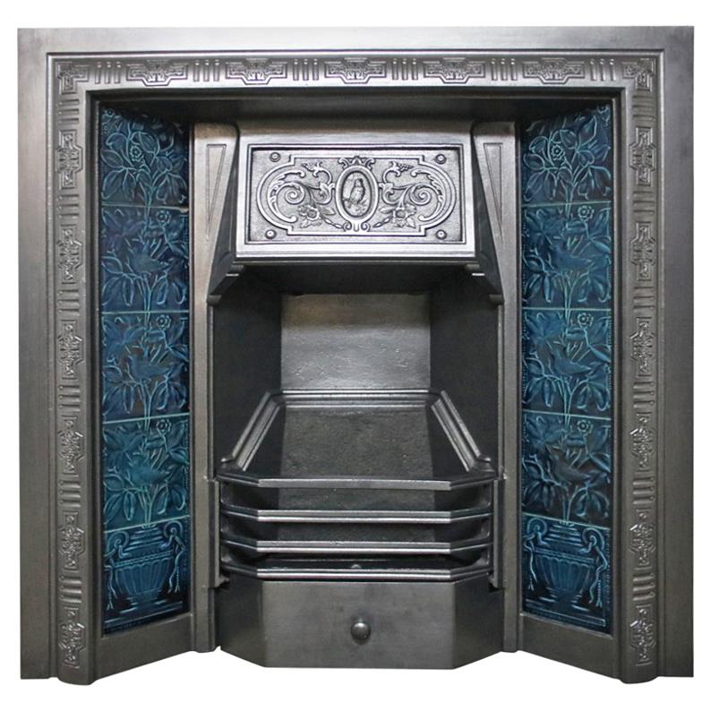 Restored Antique Victorian Cast Iron and Tiled Fireplace Insert at 1stDibs