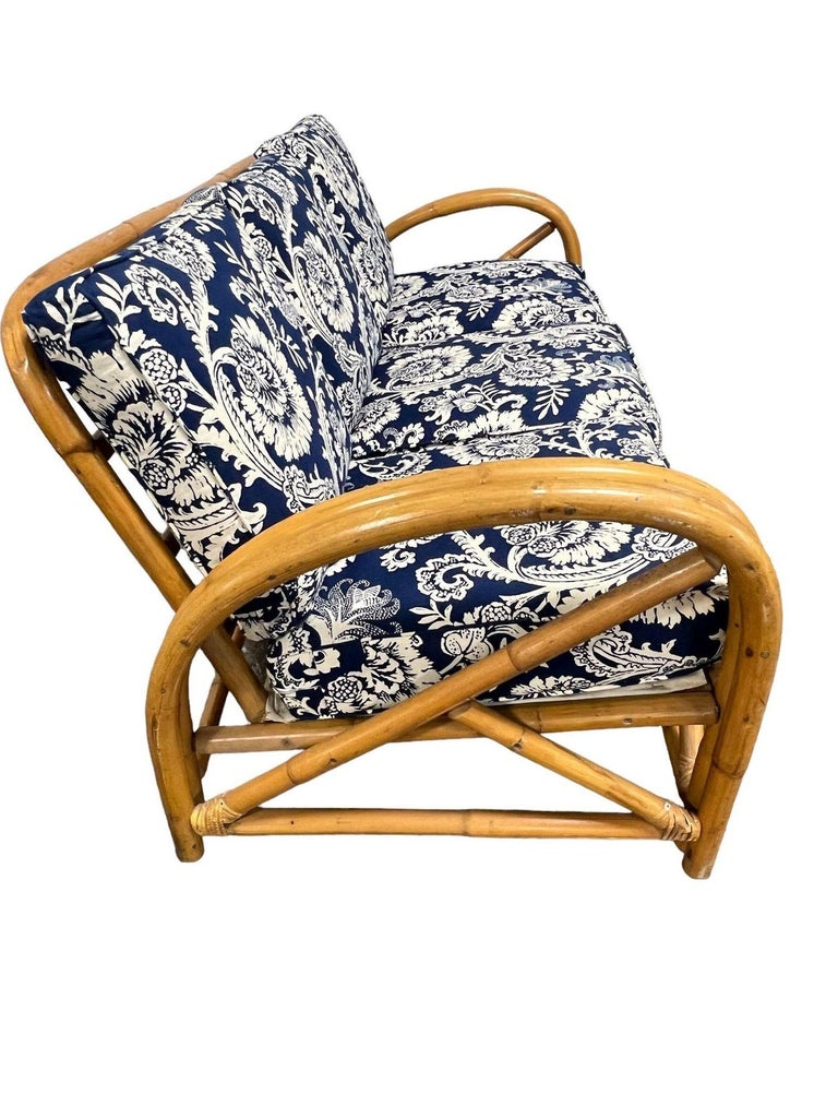 Restored Arch Arm Rattan Loung Chair and Sofa Living Room Set w ...