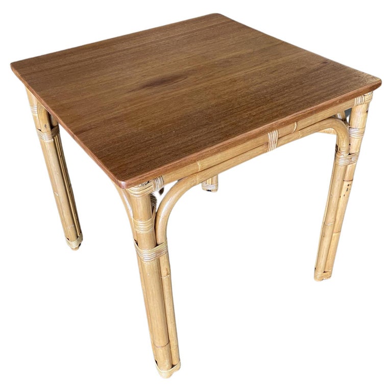 Restored "Arch" Base Rattan Games Table with Mahogany Top For Sale at ...