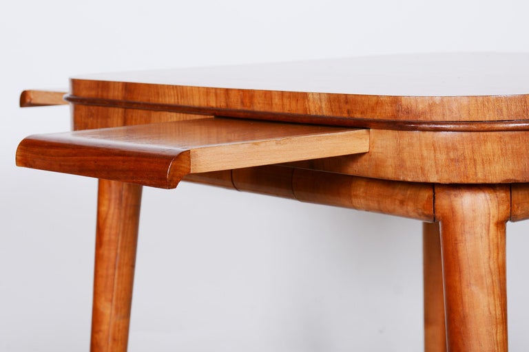Restored Art Deco Cherry Tree Card Table, New Varnish, Czechia, 1940s ...