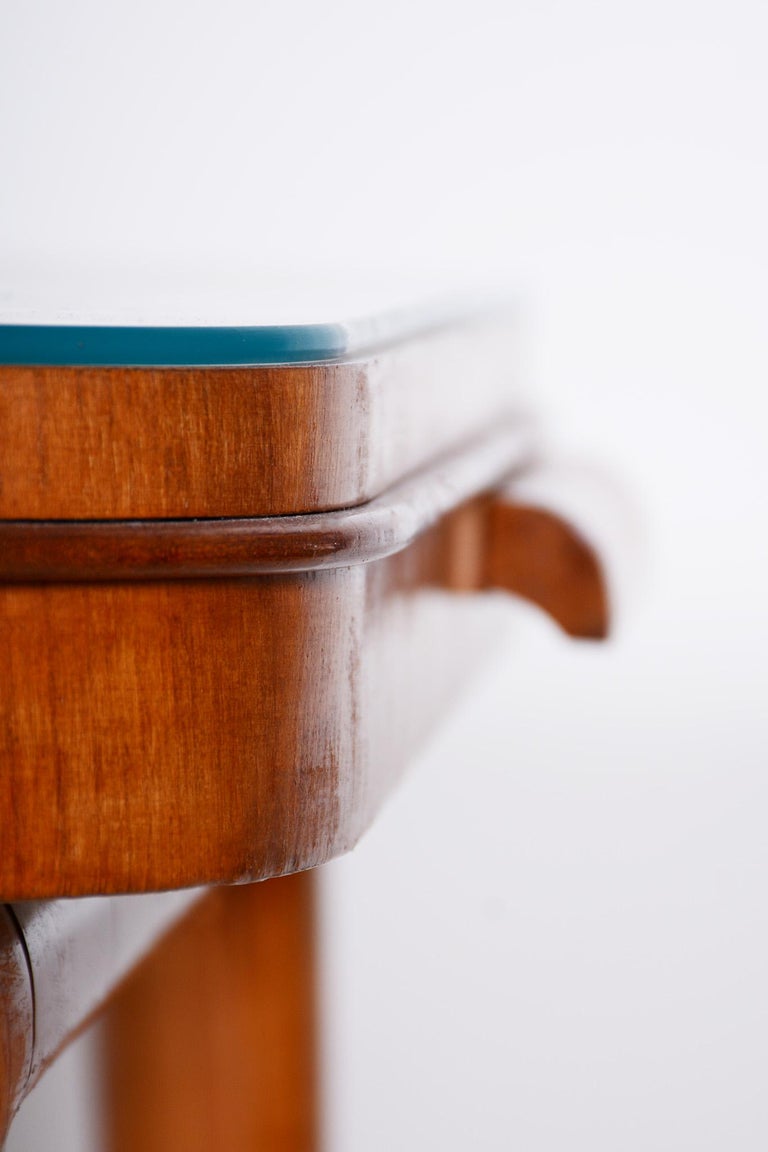 Restored Art Deco Cherry Tree Card Table, New Varnish, Czechia, 1940s ...
