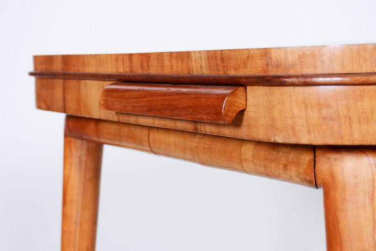 Restored Art Deco Cherry Tree Card Table, New Varnish, Czechia, 1940s ...