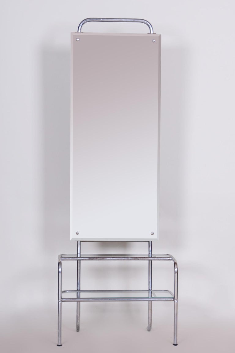 Restored Bauhaus Dressing Mirror, Chrome-Plated Steel, Czechia, 1930s ...