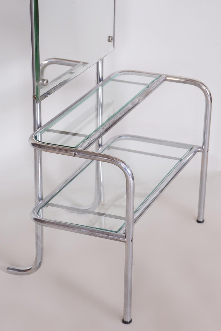 Restored Bauhaus Dressing Mirror, Chrome-Plated Steel, Czechia, 1930s ...