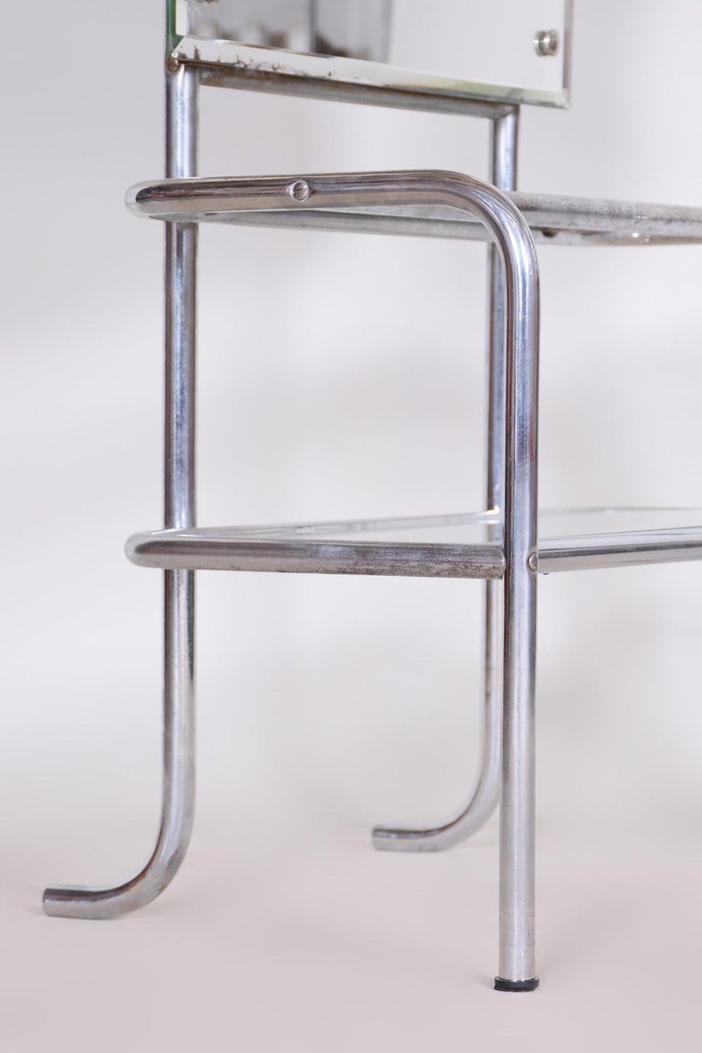 Restored Bauhaus Dressing Mirror, Chrome-Plated Steel, Czechia, 1930s ...