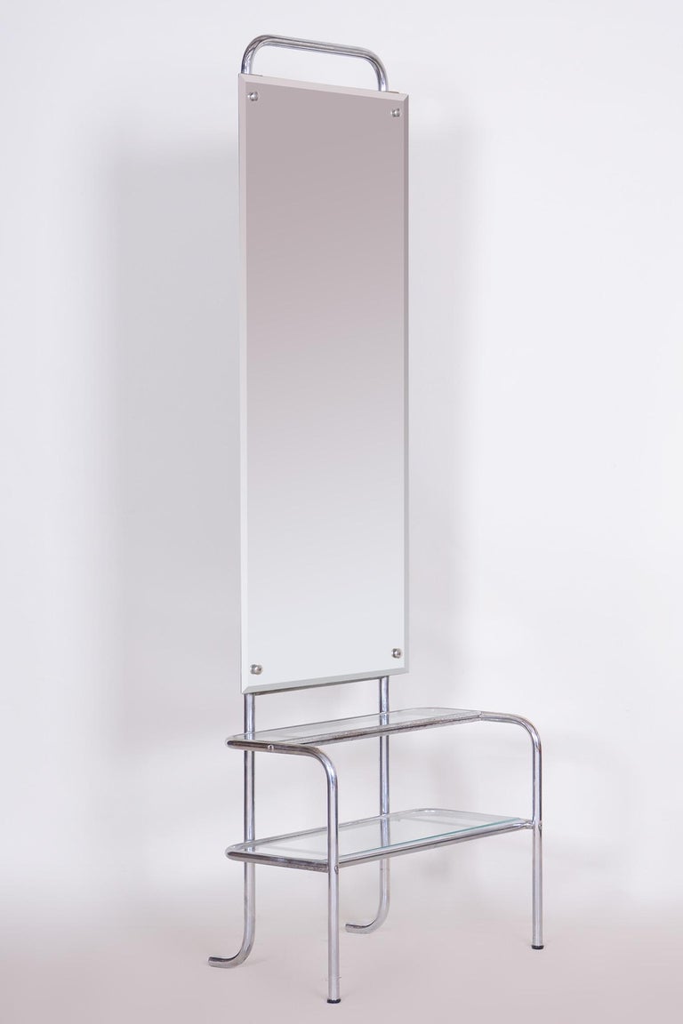 Restored Bauhaus Dressing Mirror, Chrome-Plated Steel, Czechia, 1930s ...
