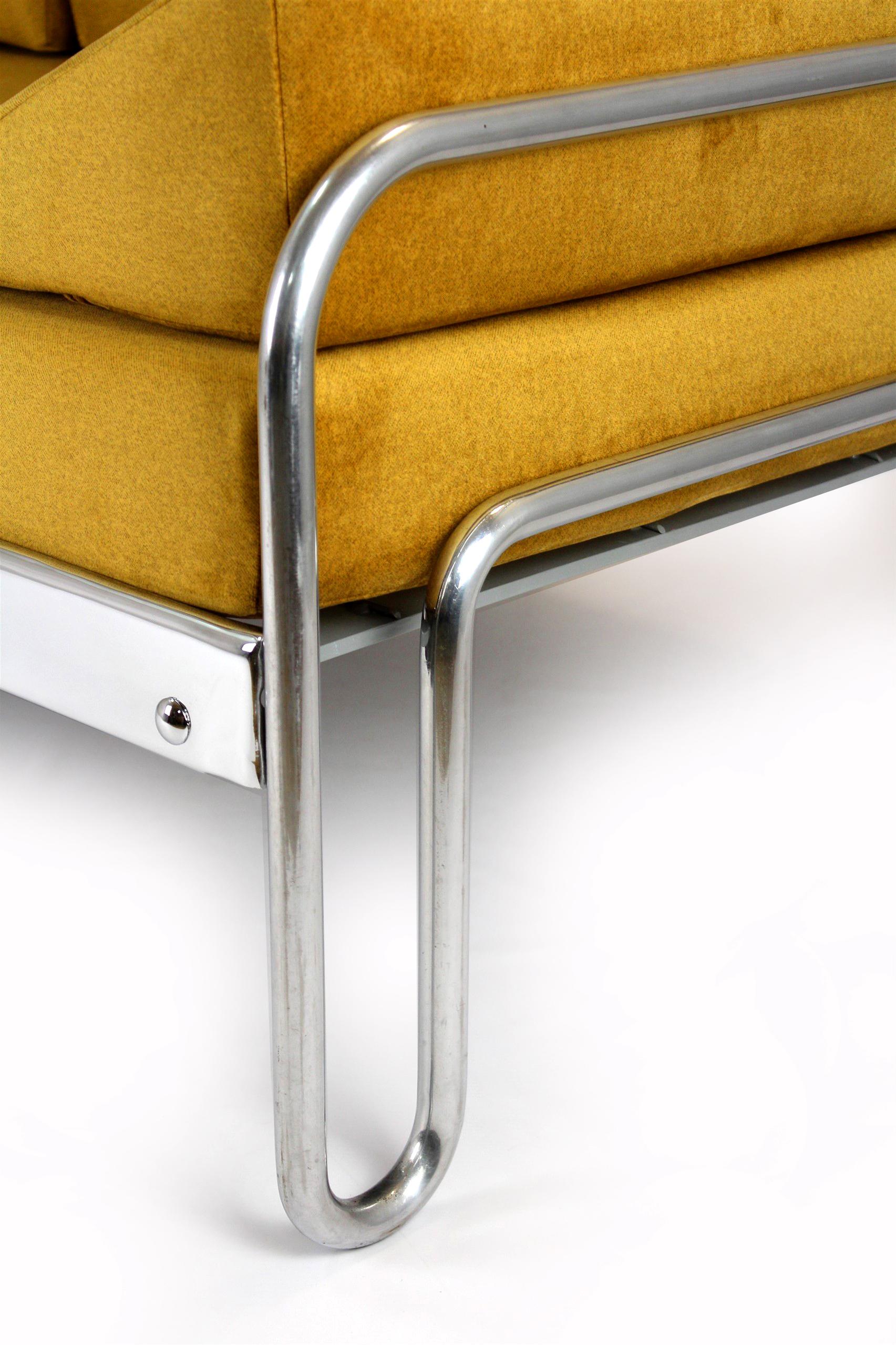 Restored Bauhaus Tubular Chrome Steel Sofa from Mucke Melder, 1930s at ...