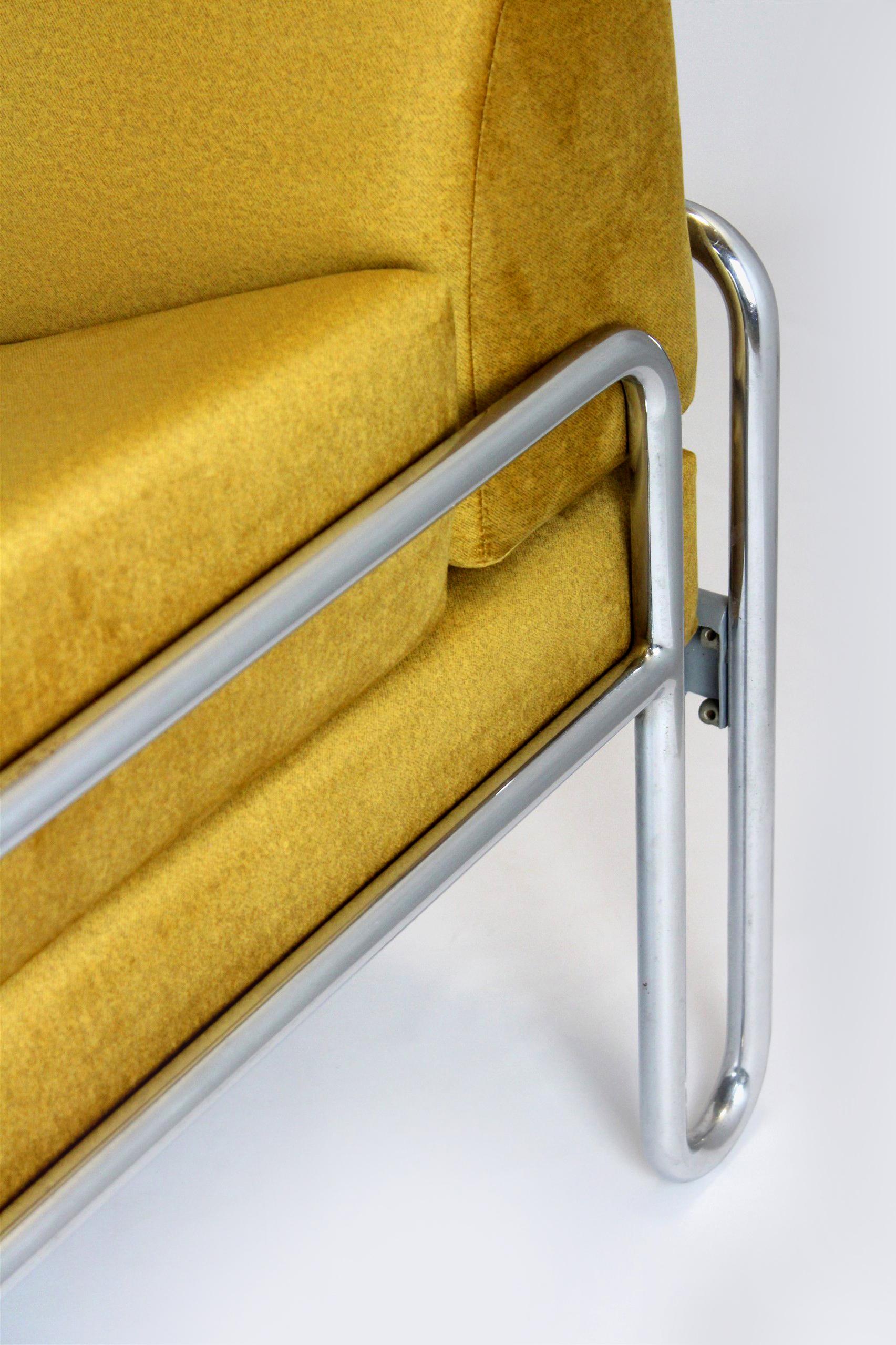 Restored Bauhaus Tubular Chrome Steel Sofa from Mucke Melder, 1930s at ...
