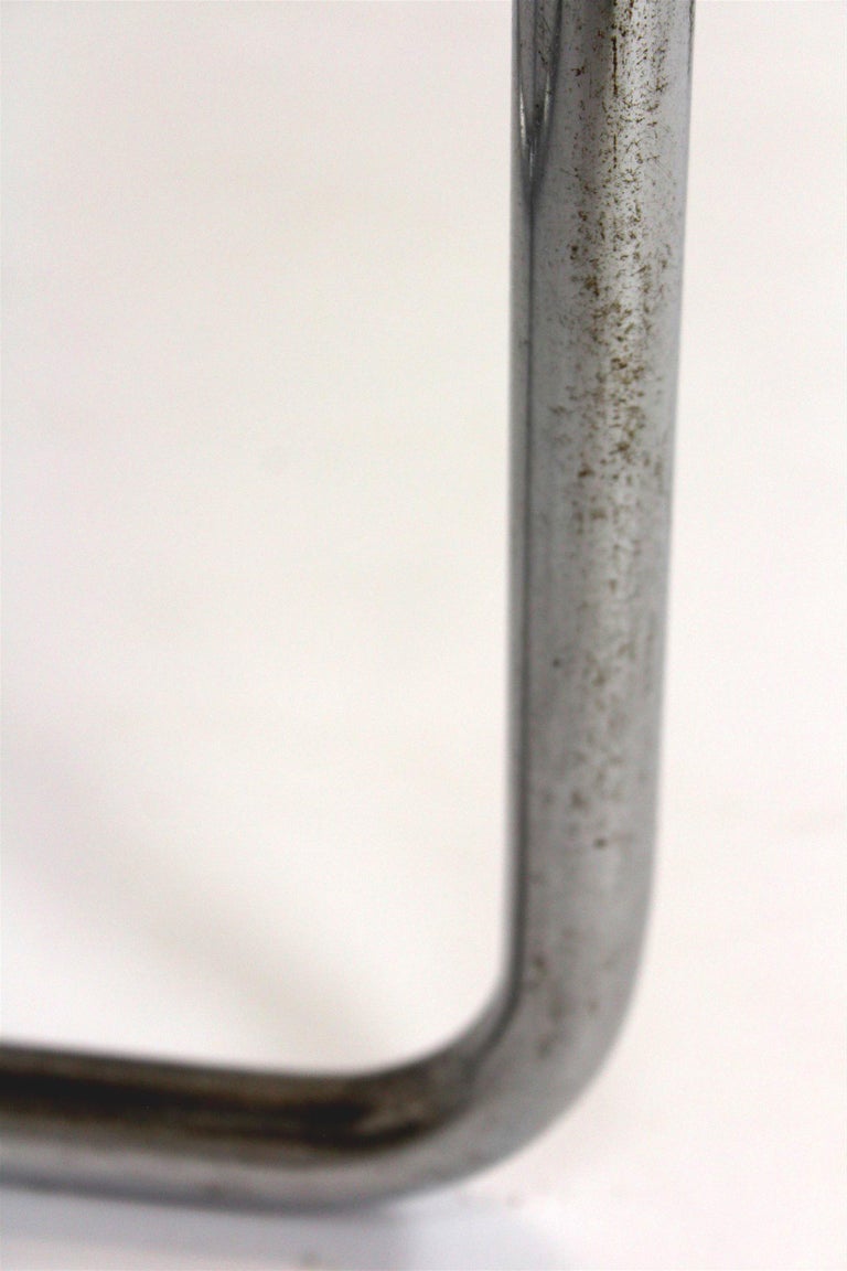 Restored Bauhaus Tubular Steel Set, Round Table and Four Chairs by Mart ...