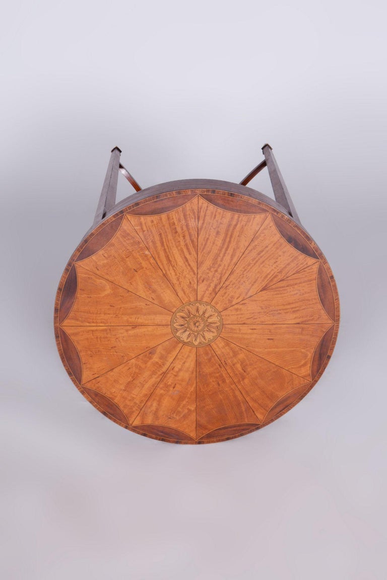 Restored Biedermeier Cherry-Tree Round Table, Detailed Marquetry ...