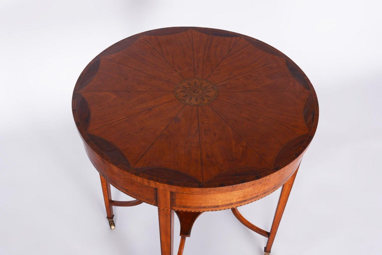 Restored Biedermeier Cherry-Tree Round Table, Detailed Marquetry ...