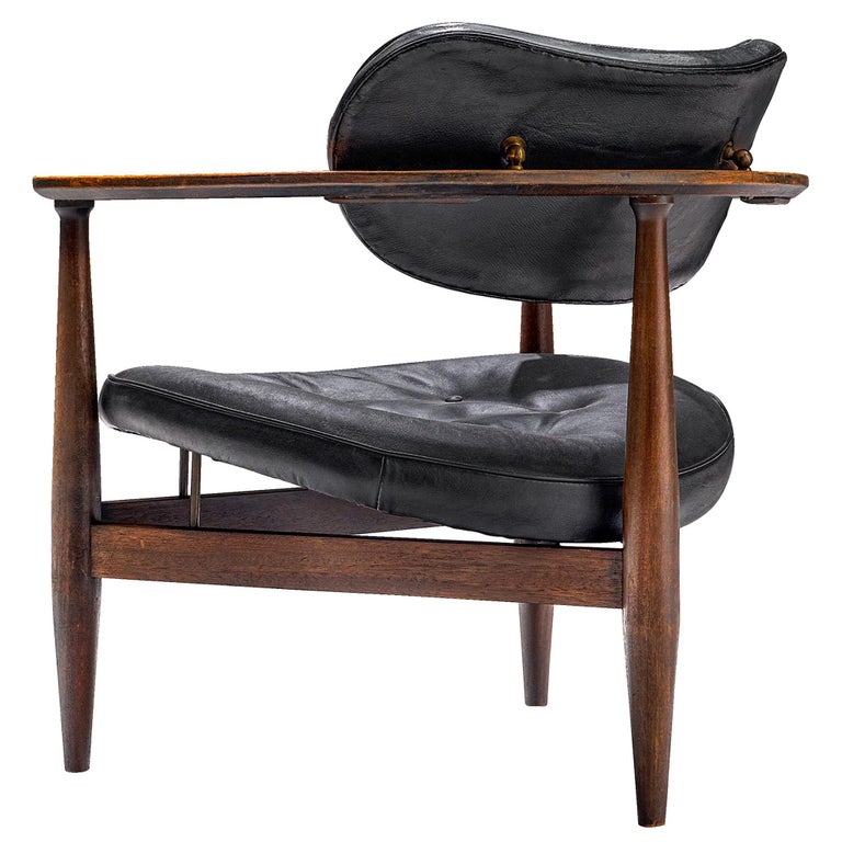 Dutch Lounge Chair in Black Leather For Sale at 1stDibs | dutch chair
