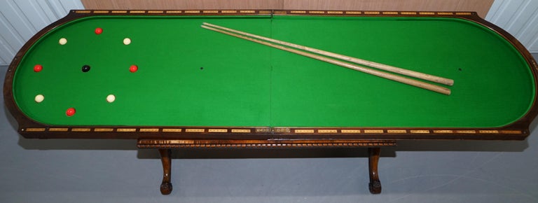 Restored Early Victorian Hardwood Bagatelle Table Ornately Carved Pub ...