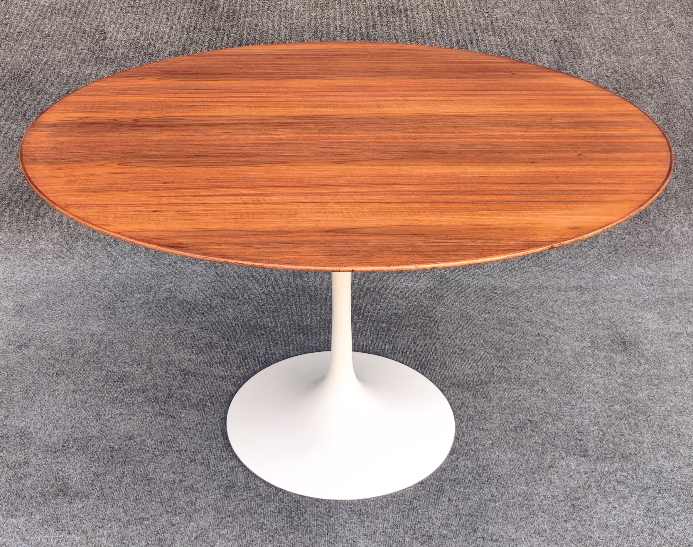 Restored Early Eero Saarinen Knoll Tulip Dining Table Teak Top Iron ...