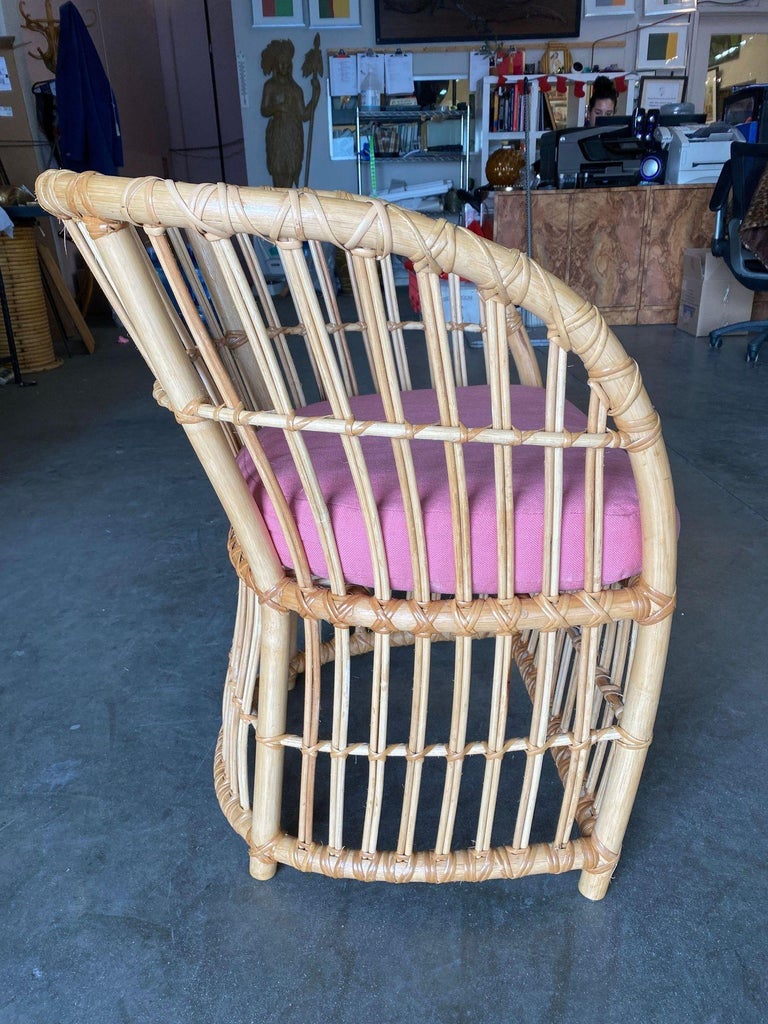 Restored Gabriella Crespi Style Pencil Reed Rattan Armchair For Sale at ...