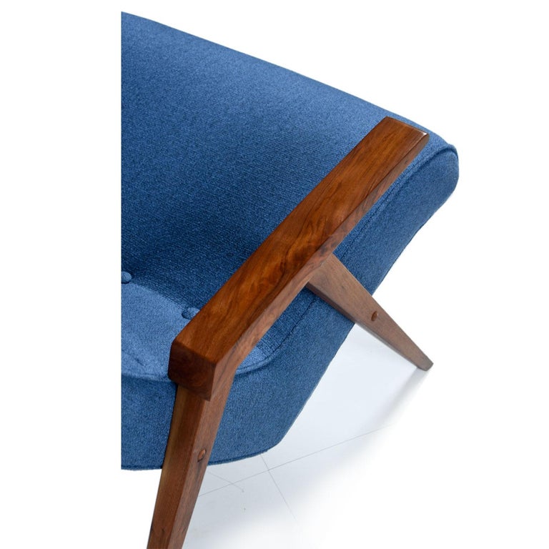 Restored Jens Risom Style Compass Leg Scoop Lounge Armchair and Ottoman ...