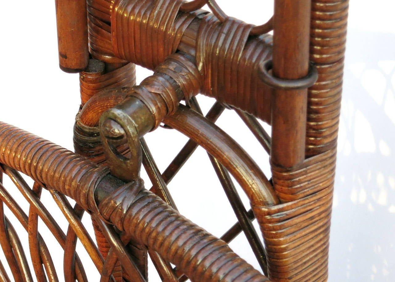 Restored Late Victorian Wicker and Bamboo Swinging Cradle For Sale at ...