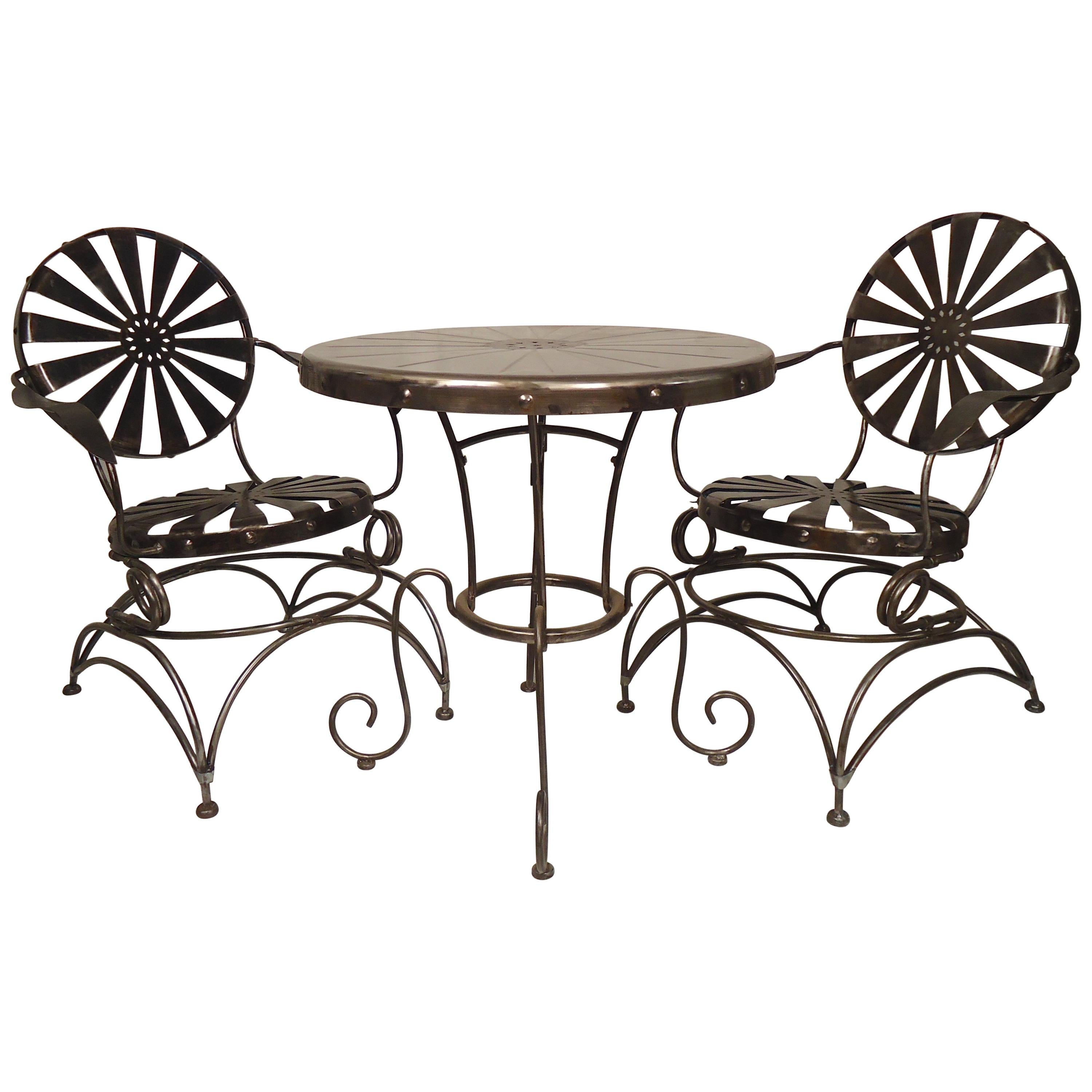 Restored Metal Outdoor Set For Sale at 1stDibs