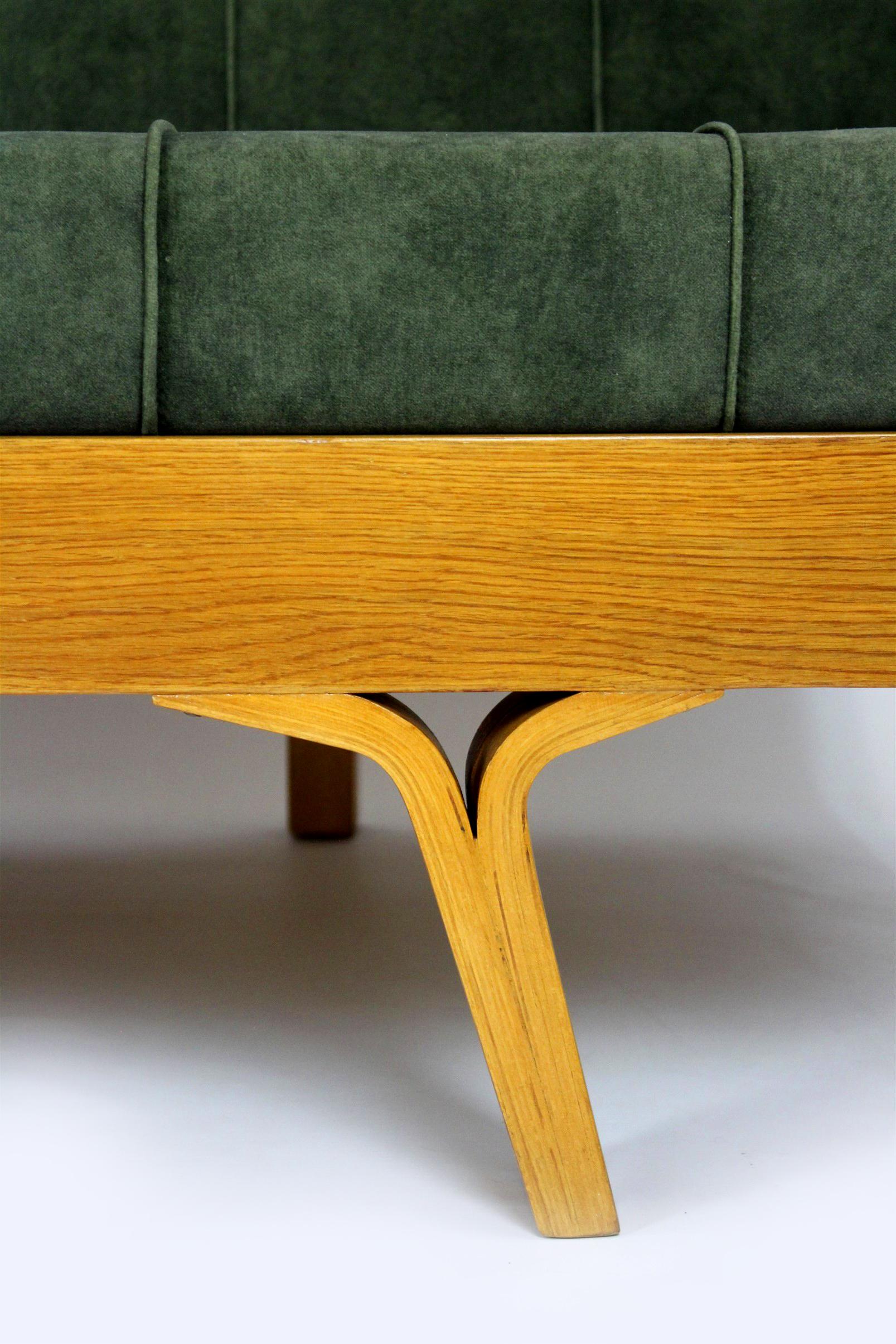 Restored Mid-Century Convertible Sofa with Stool by L. Volak for ...