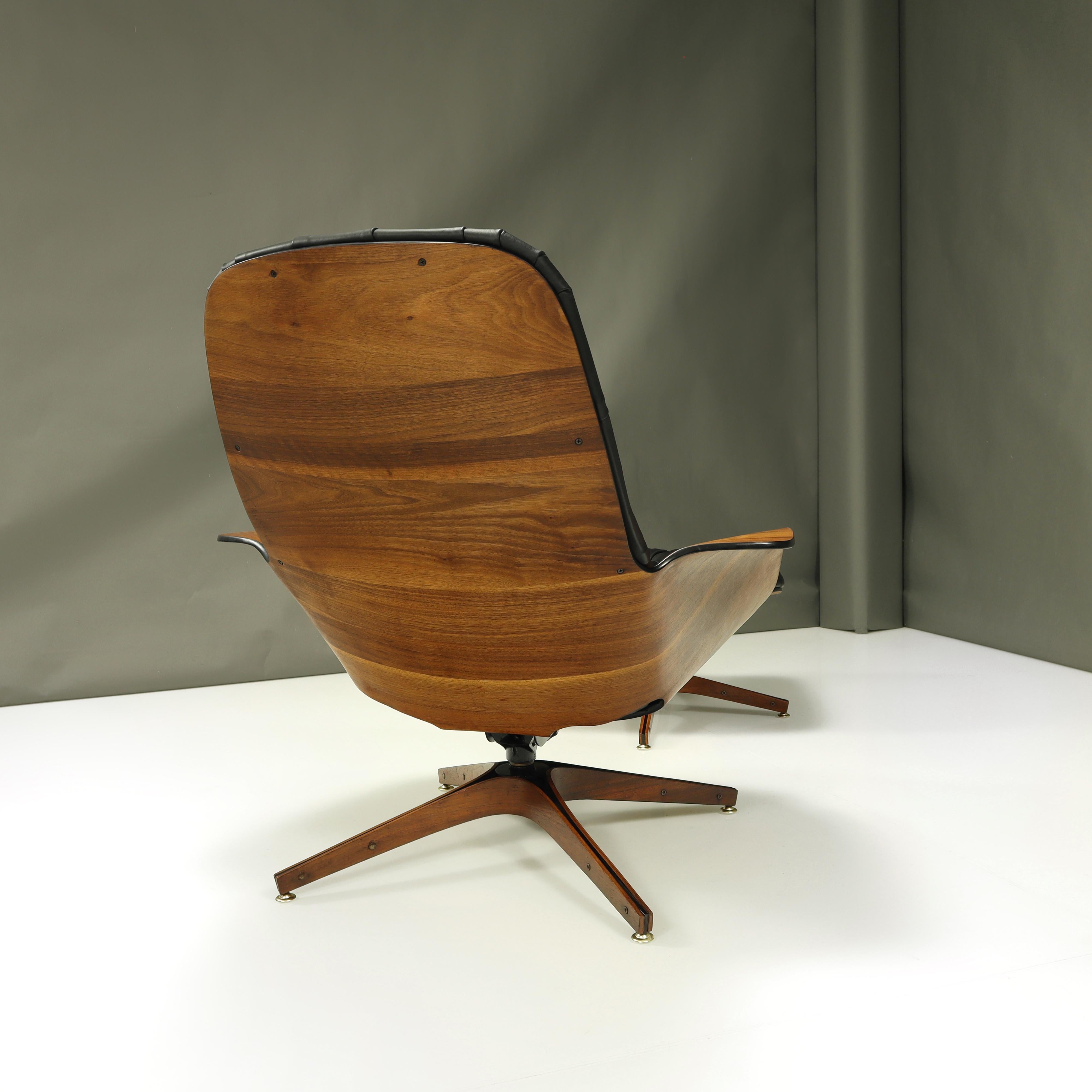 Restored Mid-Century Modern 'Mr. Chair' and Ottoman by George Mulhauser ...