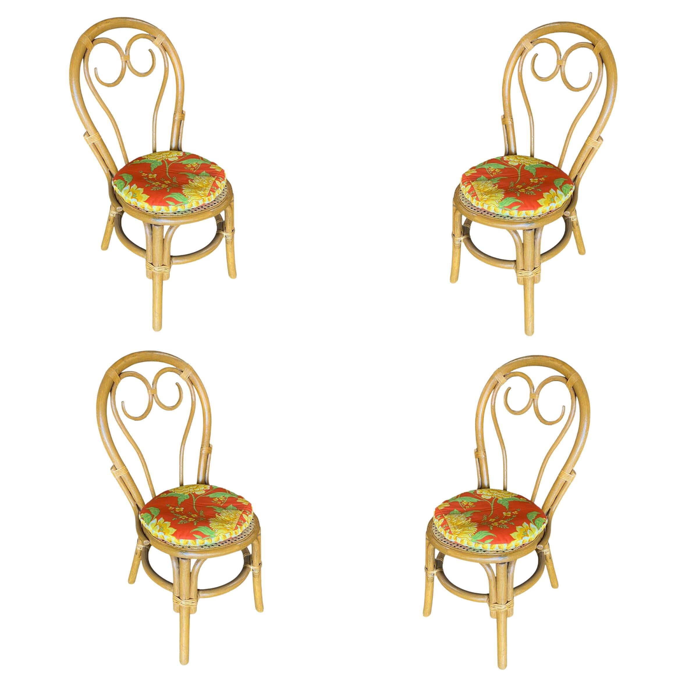 Mid-Century Modernist High Back Chair with Scrolling Pattern, Set of ...