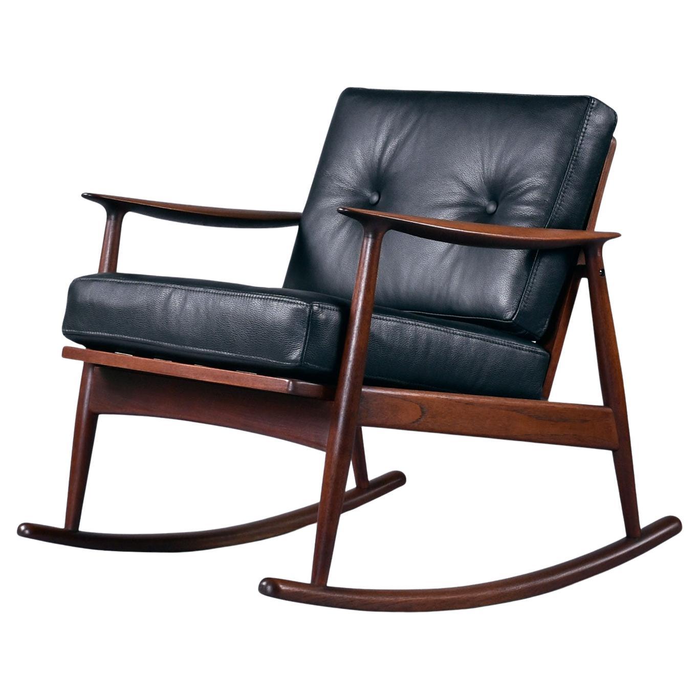 Thonet Style Curved Bentwood Rocking Chair With Caning at 1stDibs