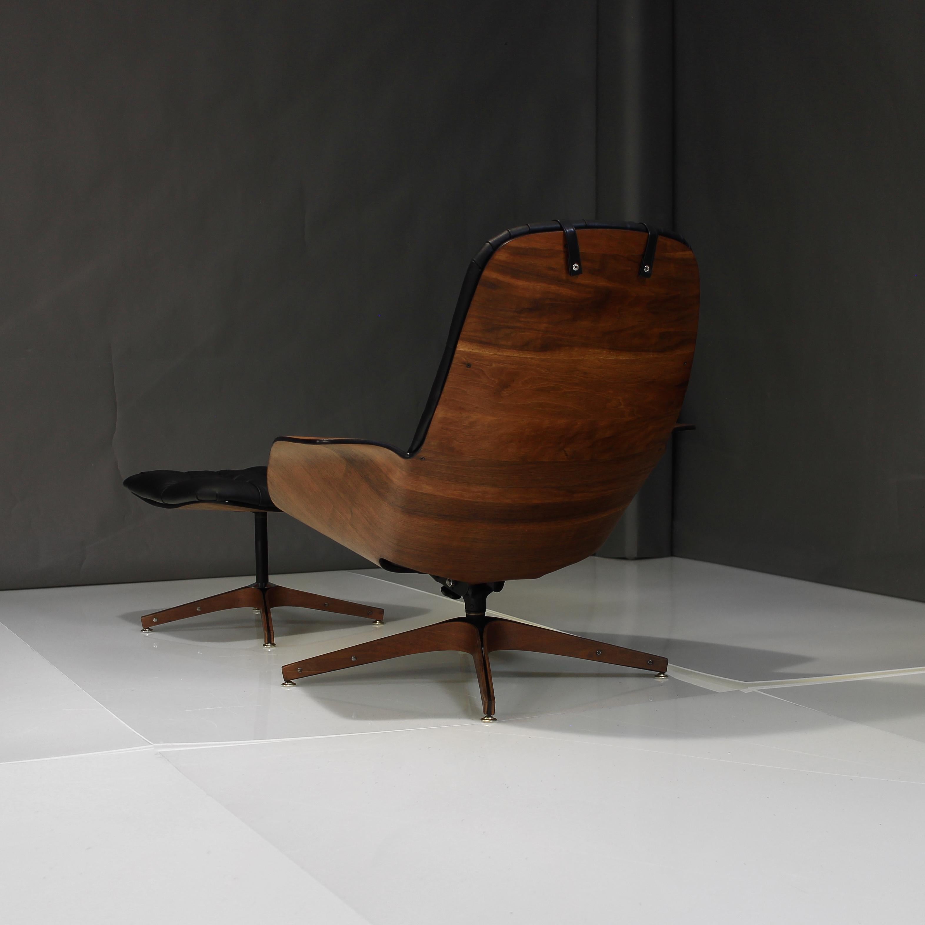 Restored Mr. Chair and Ottoman in Italian Leather at 1stDibs | plycraft ...