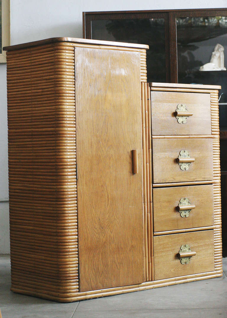 Restored Museum Quality Stacked Rattan Armoire, circa 1930 at 1stDibs ...