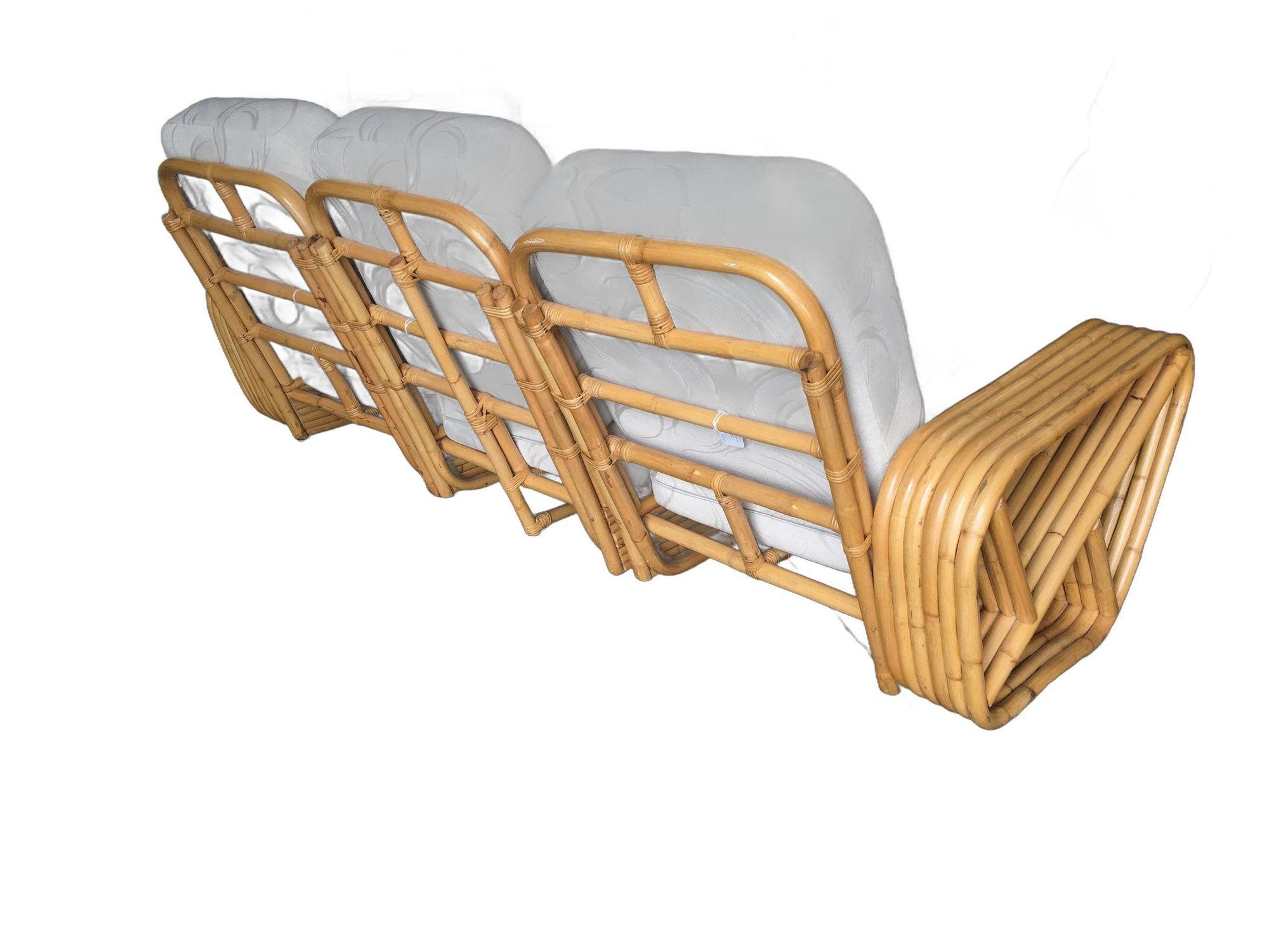 Restored Paul Frankl Style Six-Strand Square Pretzel Sectional Sofa For ...