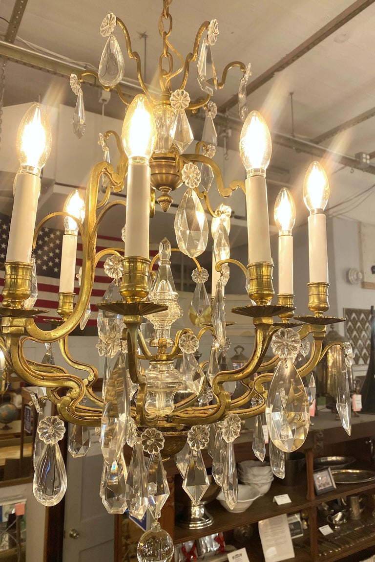 Restored Petit Crystal French Louis XV Chandelier 9 Lights For Sale at ...