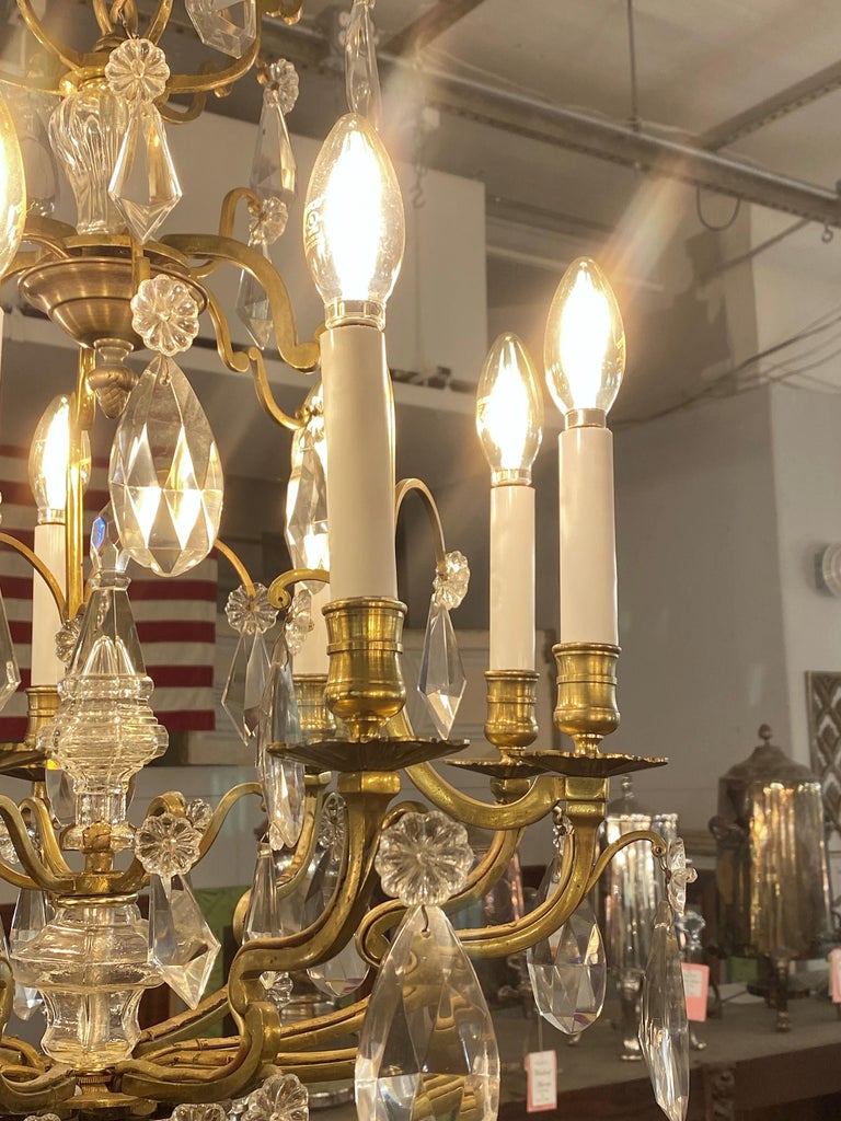 Restored Petit Crystal French Louis XV Chandelier 9 Lights For Sale at ...