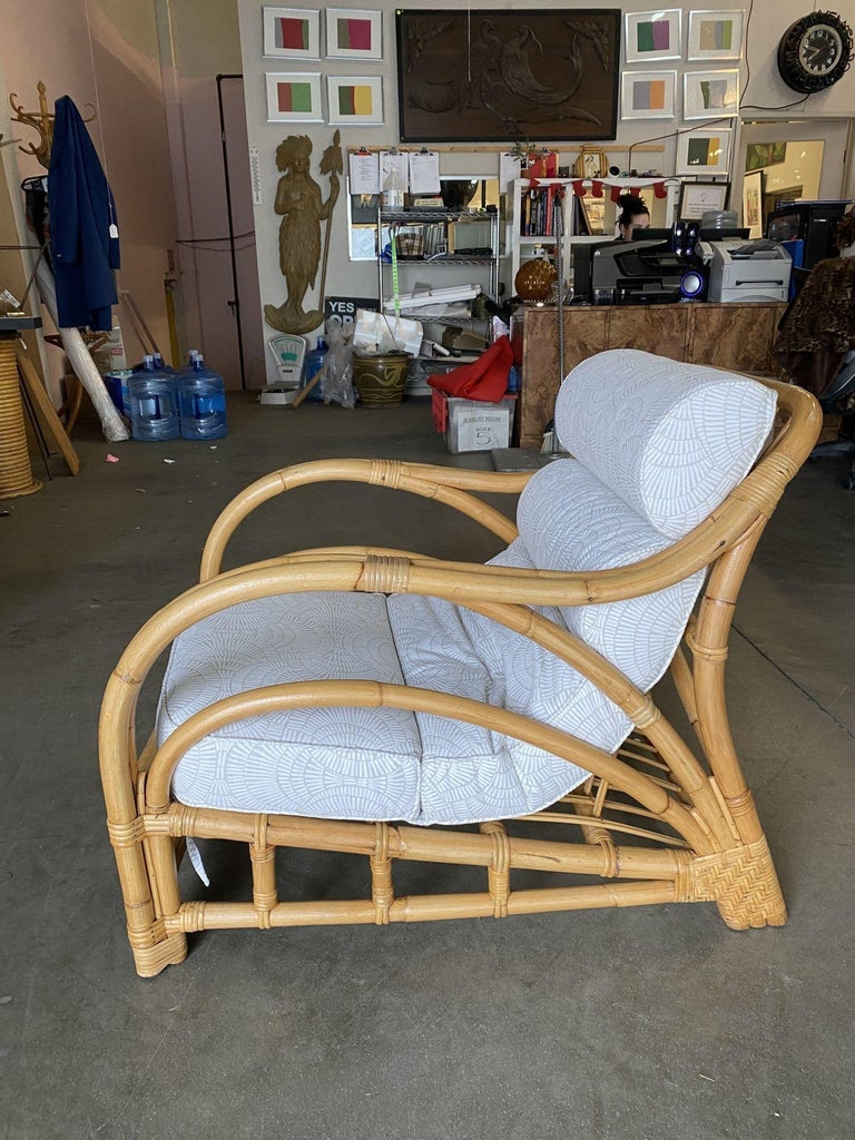 Restored Post War "1940s Transition" Rattan Lounge Chair, Pair at 1stDibs