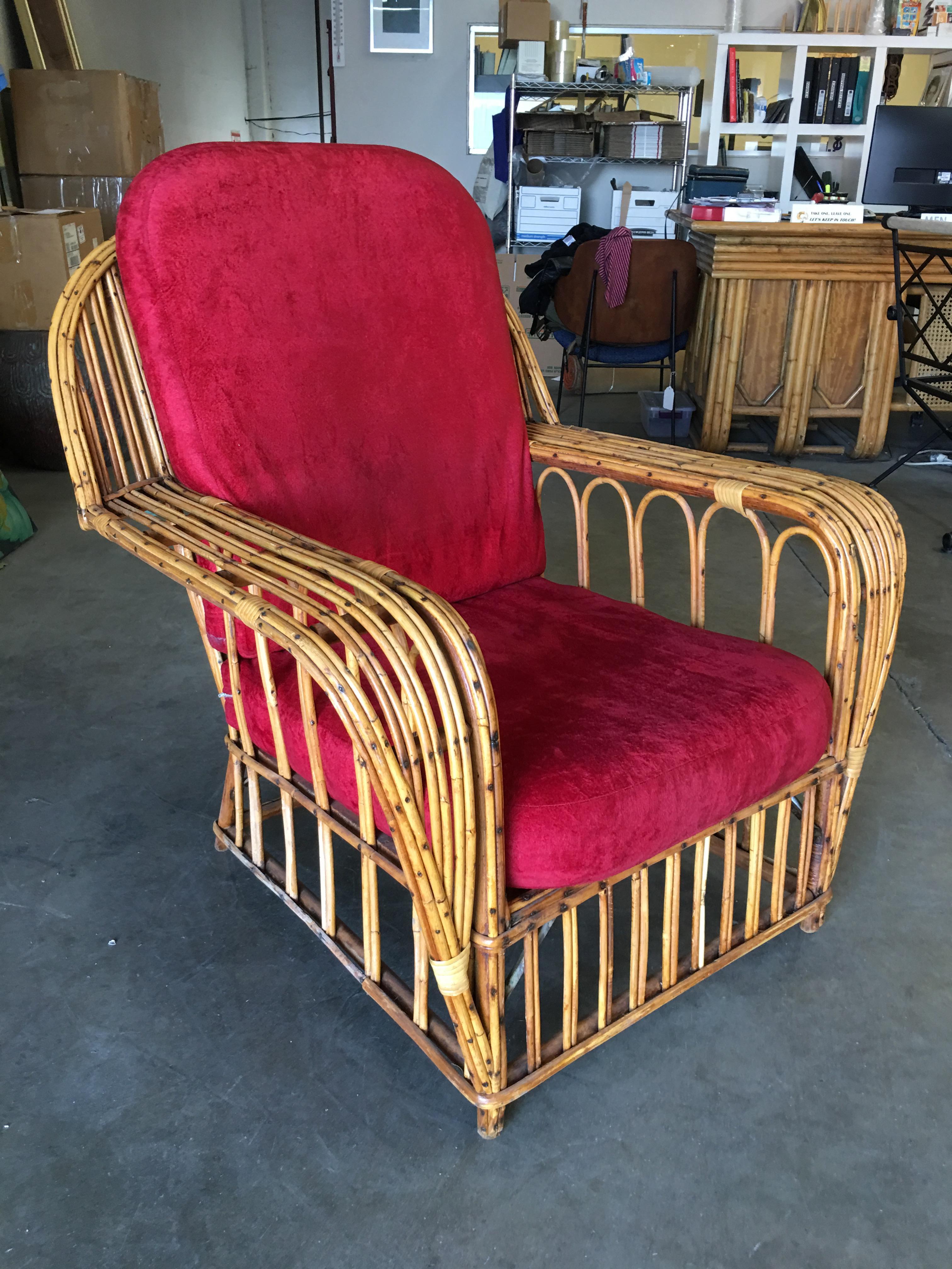 Restored "President's" Art Deco Stick Rattan Lounge Chair at 1stDibs ...
