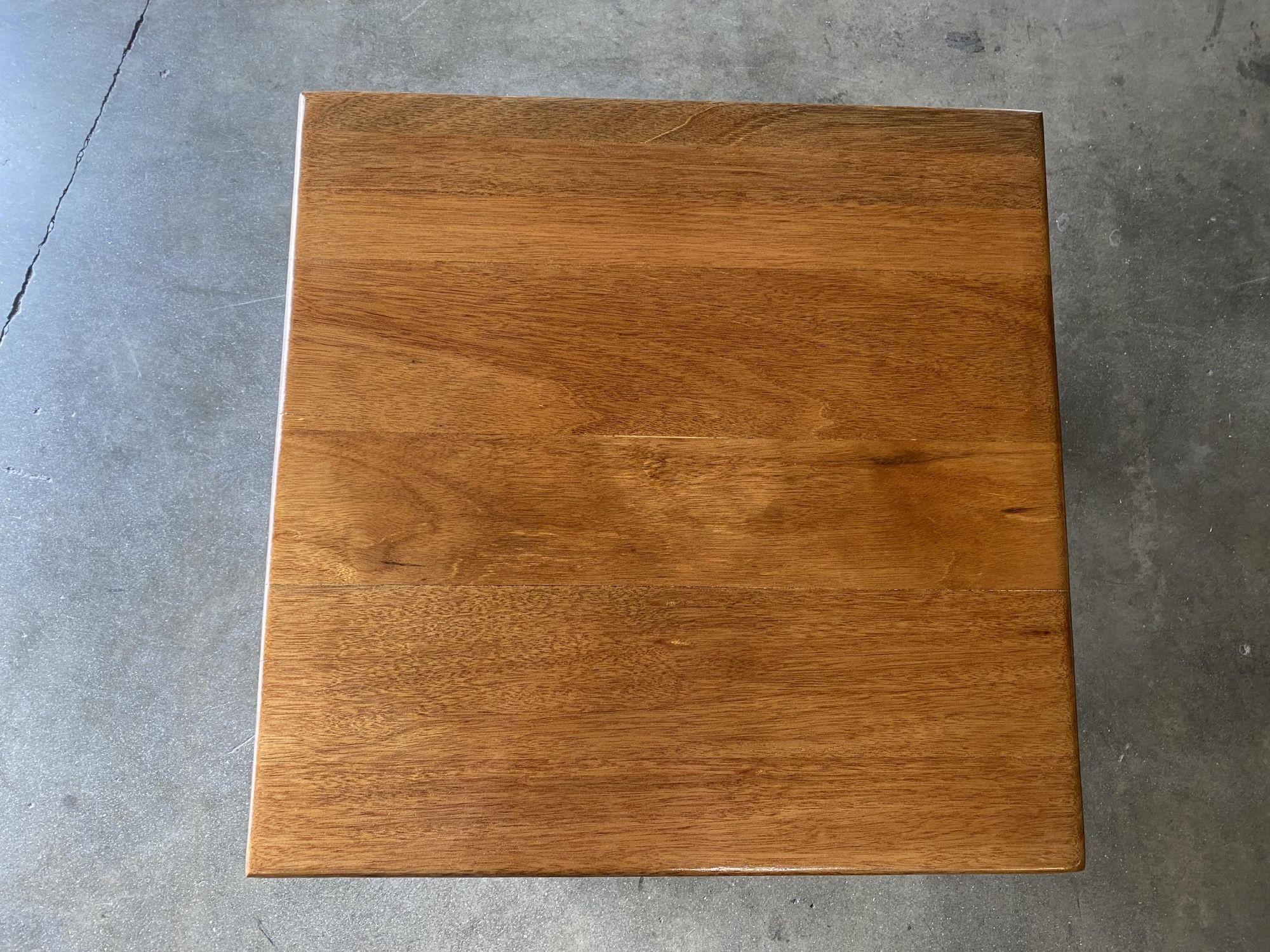 Restored Rattan and Koa Wood Cocktail Table w/ "X" Base Pole For Sale ...