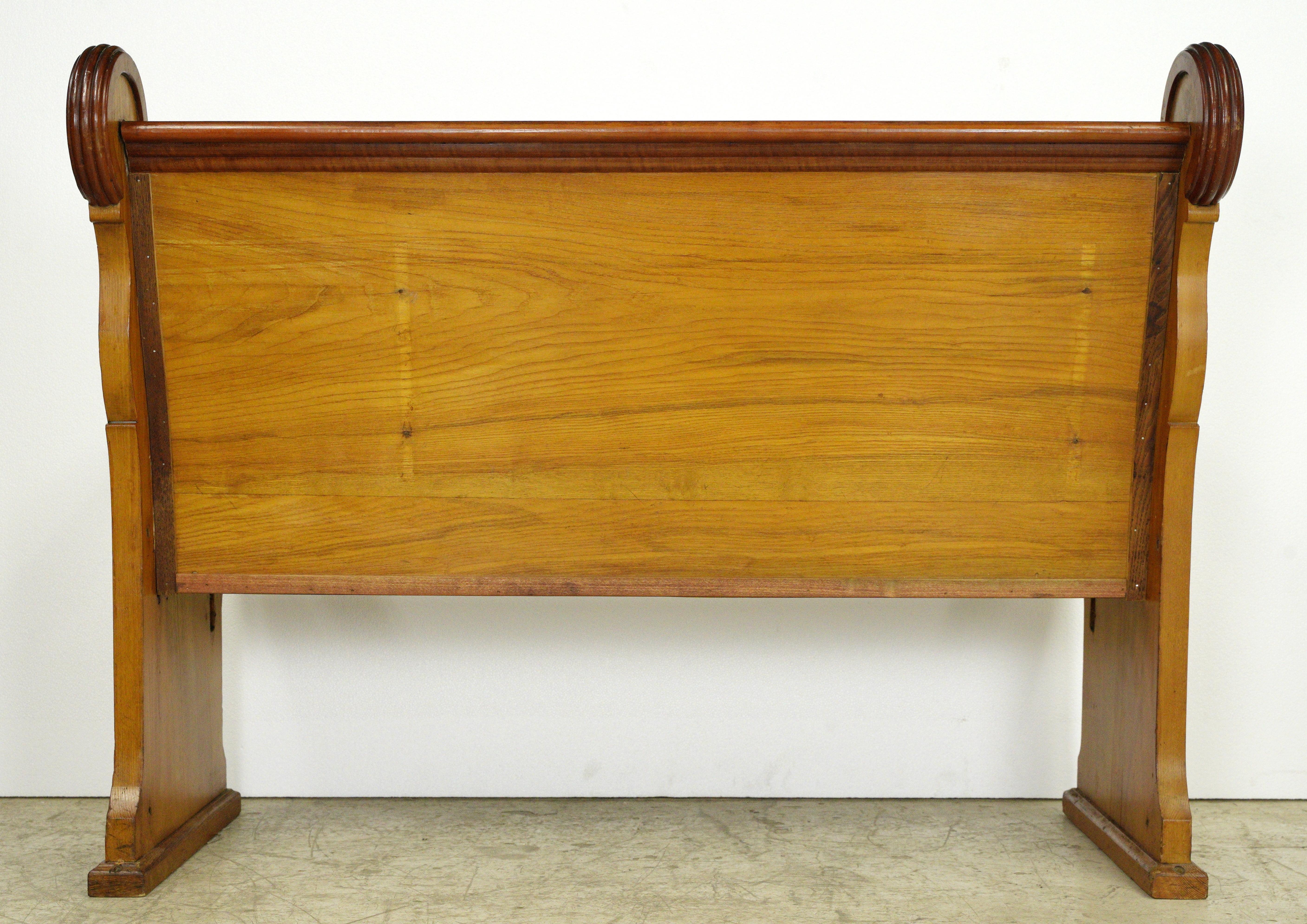 Restored Reclaimed 47 in. Medium Tone Pine Pew Bench For Sale at 1stDibs