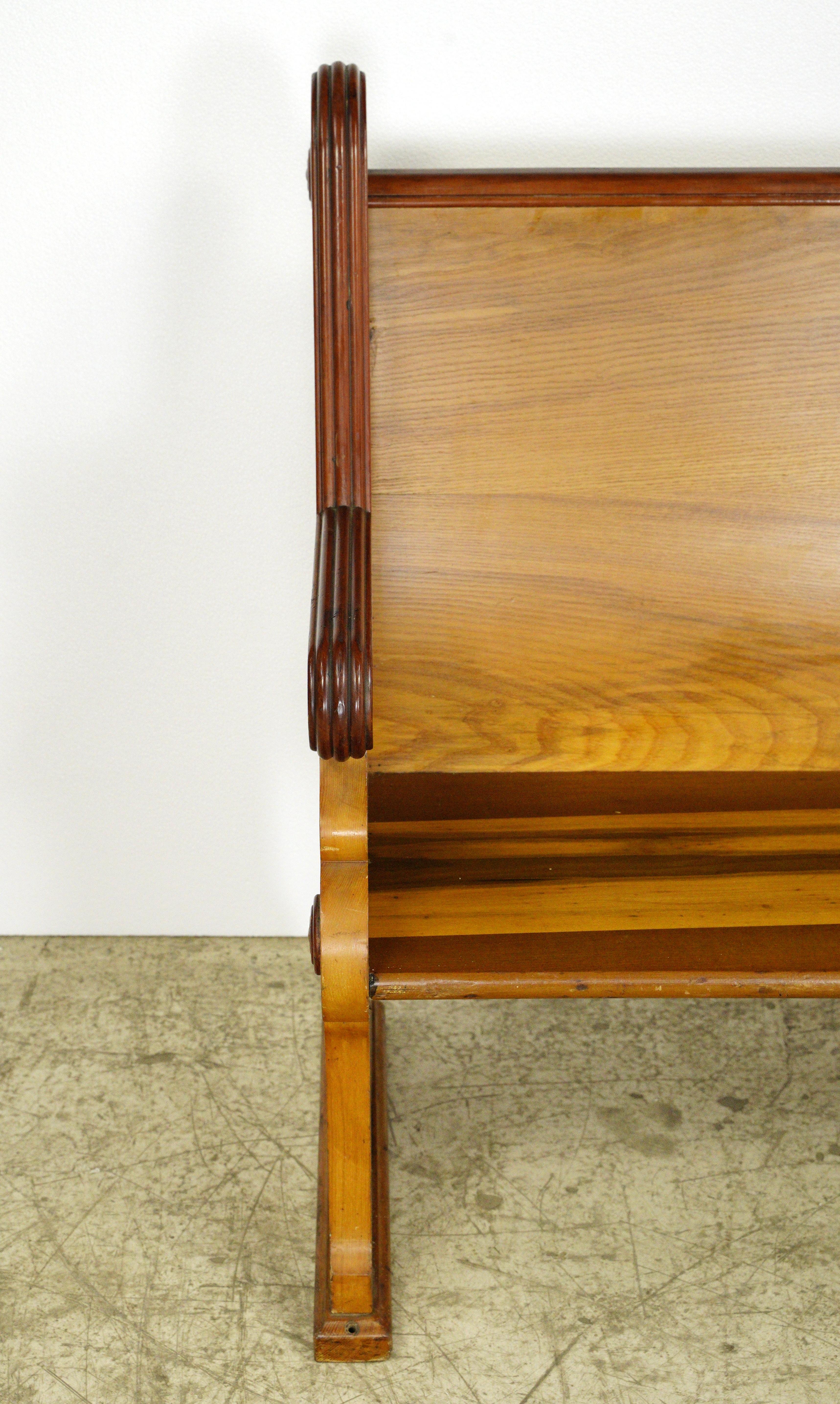 Restored Reclaimed 47 in. Medium Tone Pine Pew Bench For Sale at 1stDibs