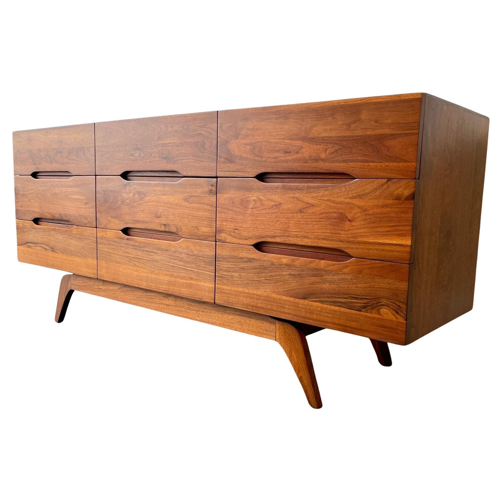 Restored Sculptural Solid Walnut Dresser, Circa 1965 For Sale at 1stDibs