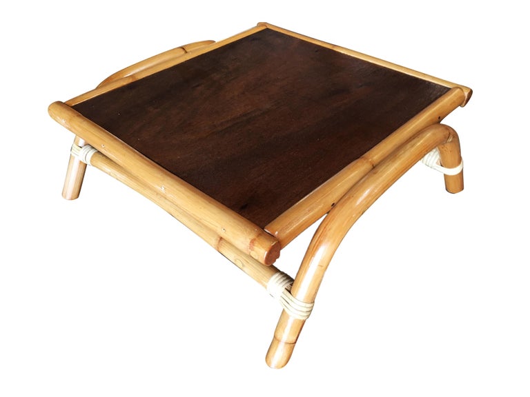 Restored Single Stand Rattan Arched "Hopper" Ottoman Stool For Sale at ...