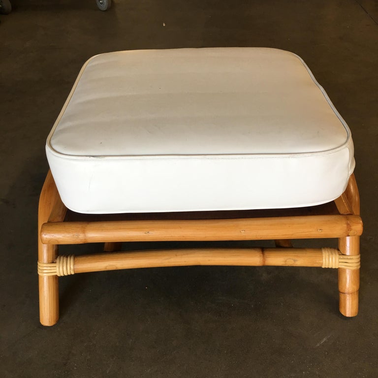 Restored Single Stand Rattan Arched "Hopper" Ottoman Stool For Sale at ...