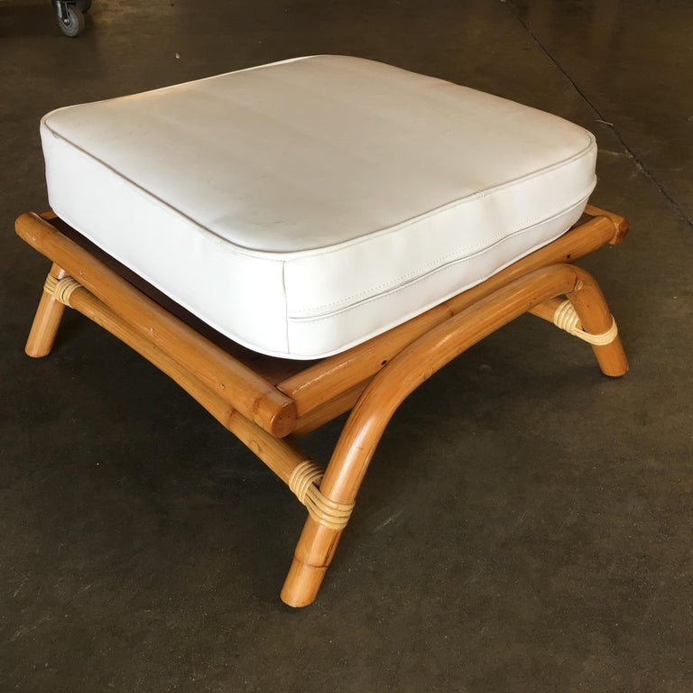 Restored Single Stand Rattan Arched "Hopper" Ottoman Stool For Sale at ...
