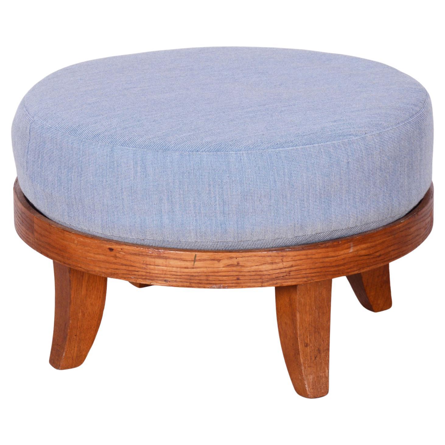 Restored Art Deco Small Table, Oak, Brass, Revived Polish, Czechia ...