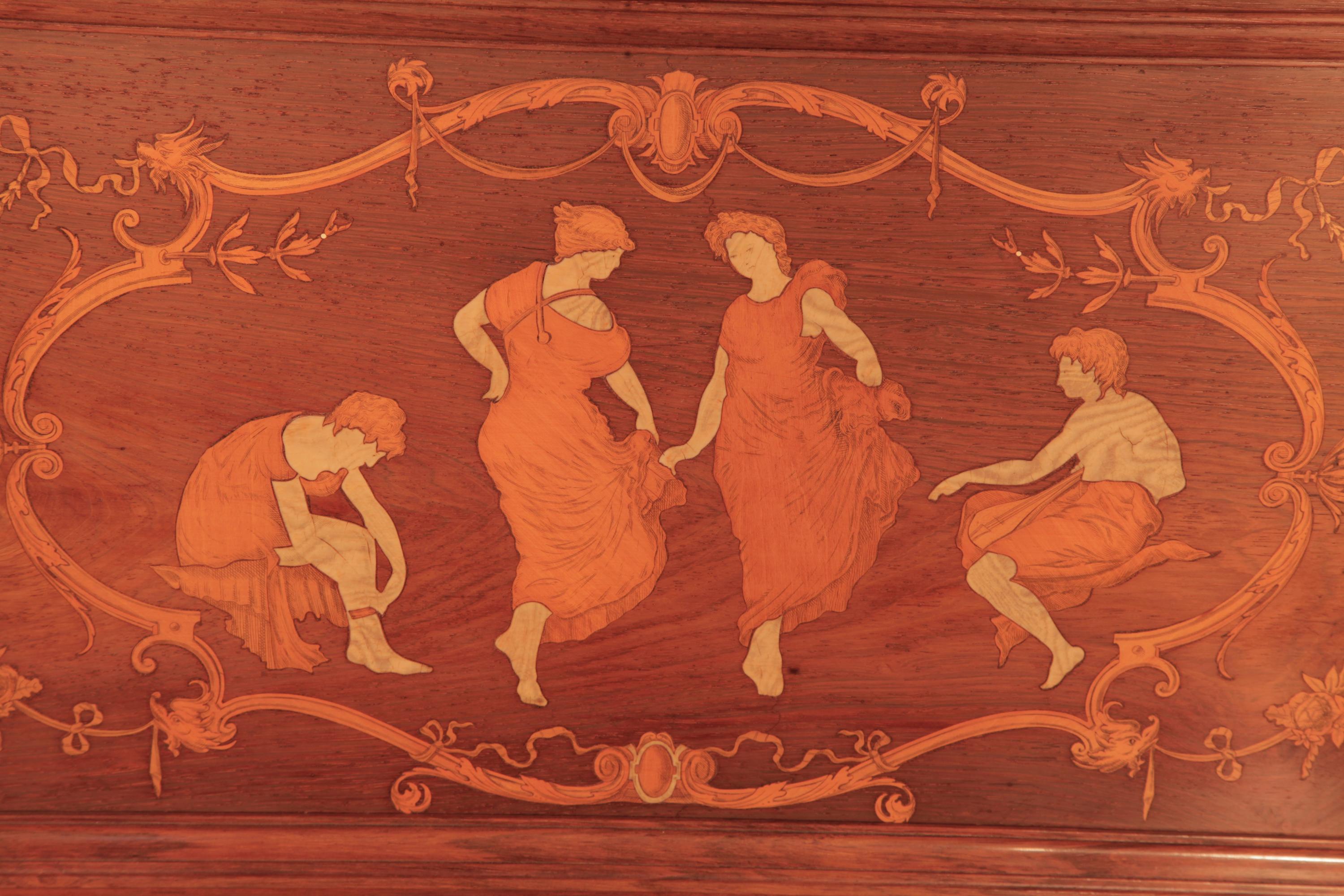 Restored Steinway Upright Piano Inlaid Panel Classical Scene Dancing ...